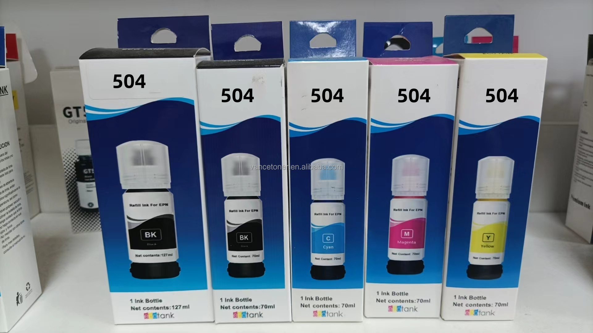 504 K/y/c/m Compatible Refill Ink For Epson Ecotank Series Printer ...