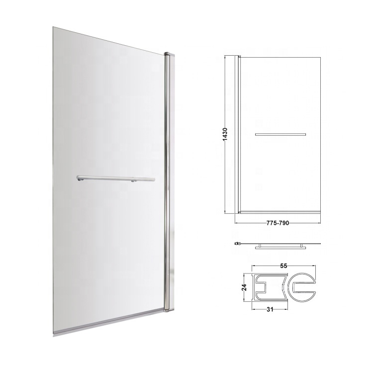 Bathroom Swing Door With Fixed Panel And Towel Rail, High Quality ...