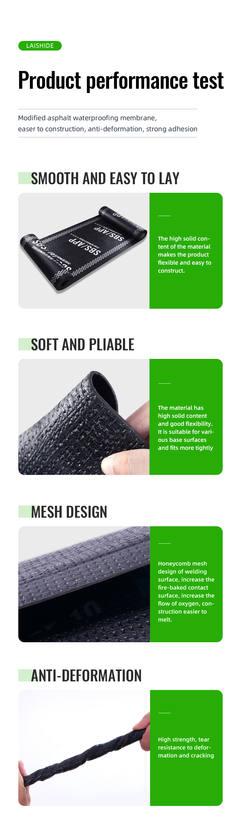 Sbs Modified Bitumen Waterproofing Membrane Roll 4mm Rubber Roofing ...