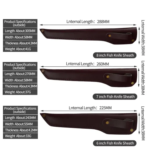 Knife Edge Guards Case Boning Fillet Salmon Petty Knife Leather Covers ...