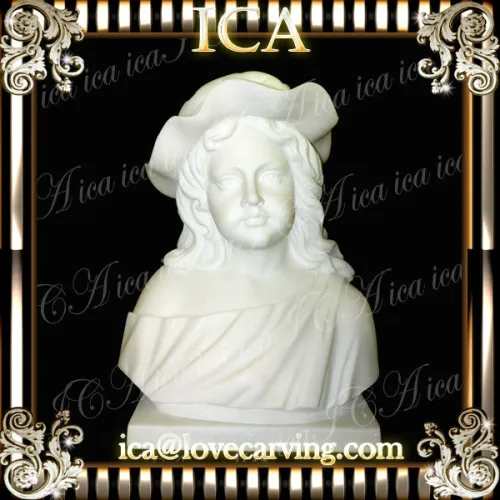 Ica,white Marble Female Bust Statue,head Bust Statue,child Head Bust ...