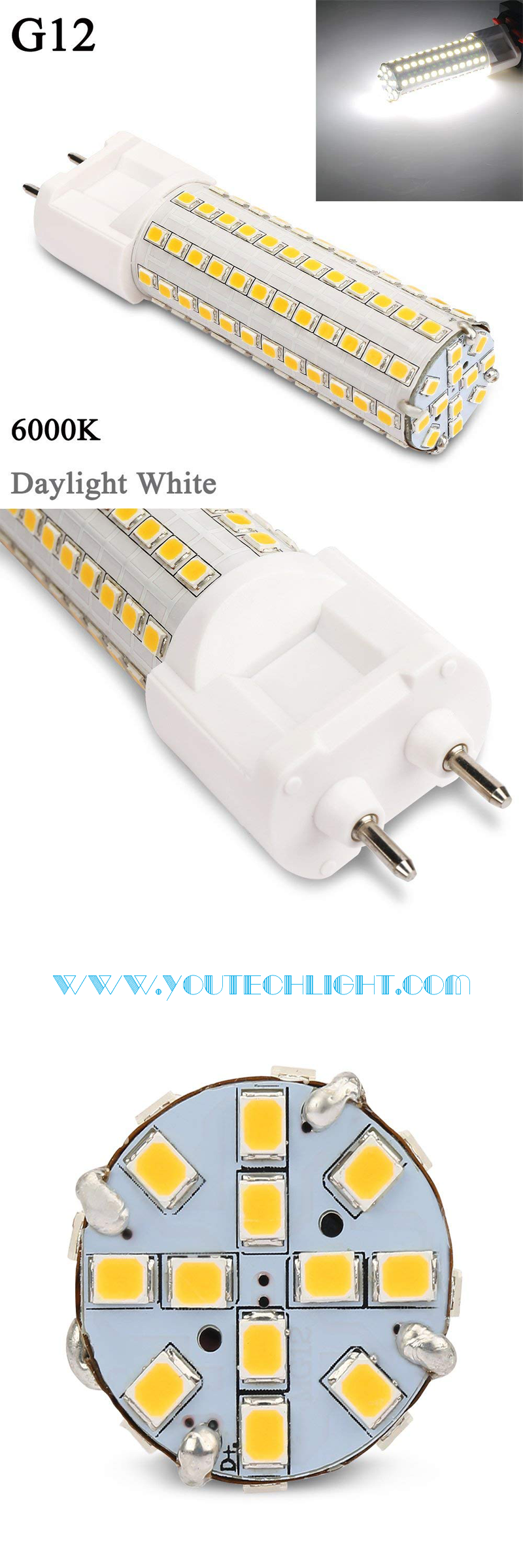 일광 화이트 12w G12 6000k 옥수수 벌브, Bossgoo.com의 고품질 일광 화이트 12w G12 6000k 옥수수 벌브
