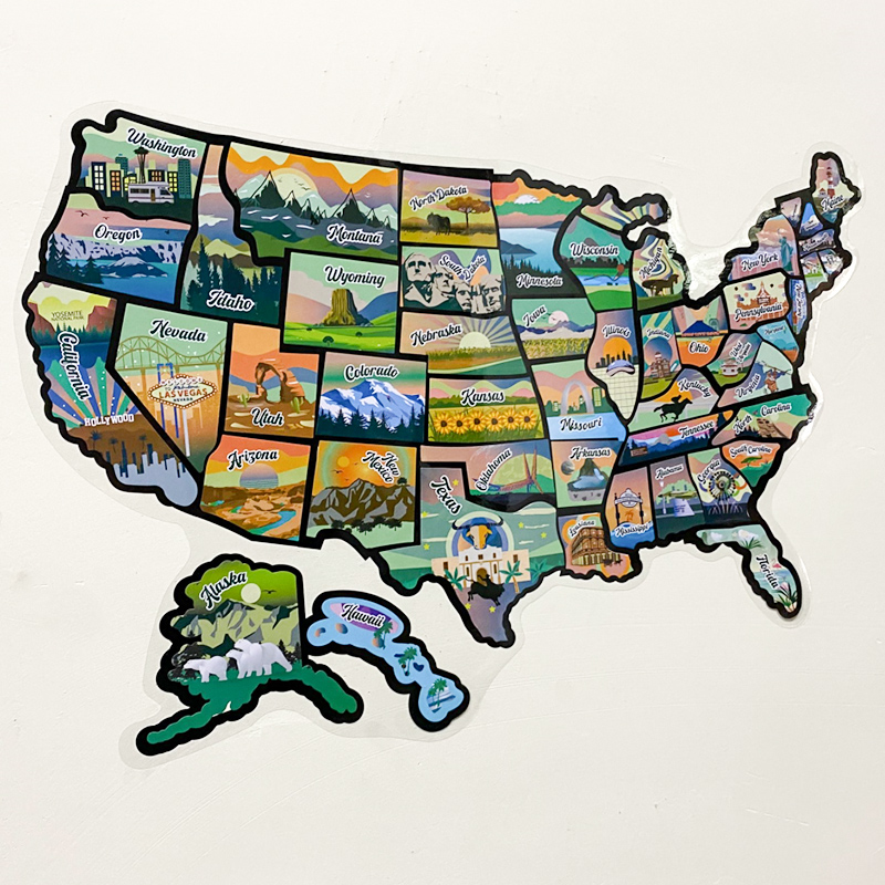 U.s. Map Tracker: Rv Camper Stickers To Mark Your Travelled States ...