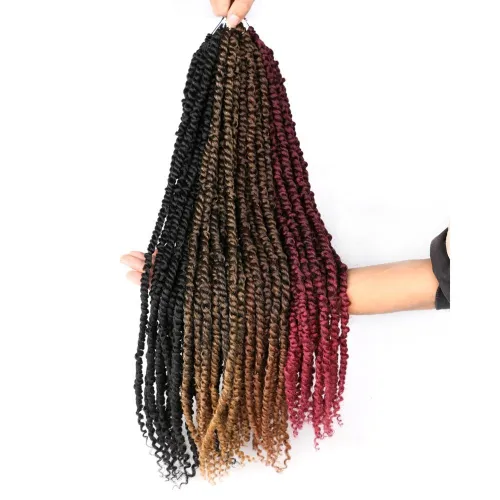 Pre-twisted Passion Twist Hair Faux Locs Crochet Hair Synthetic Heat ...