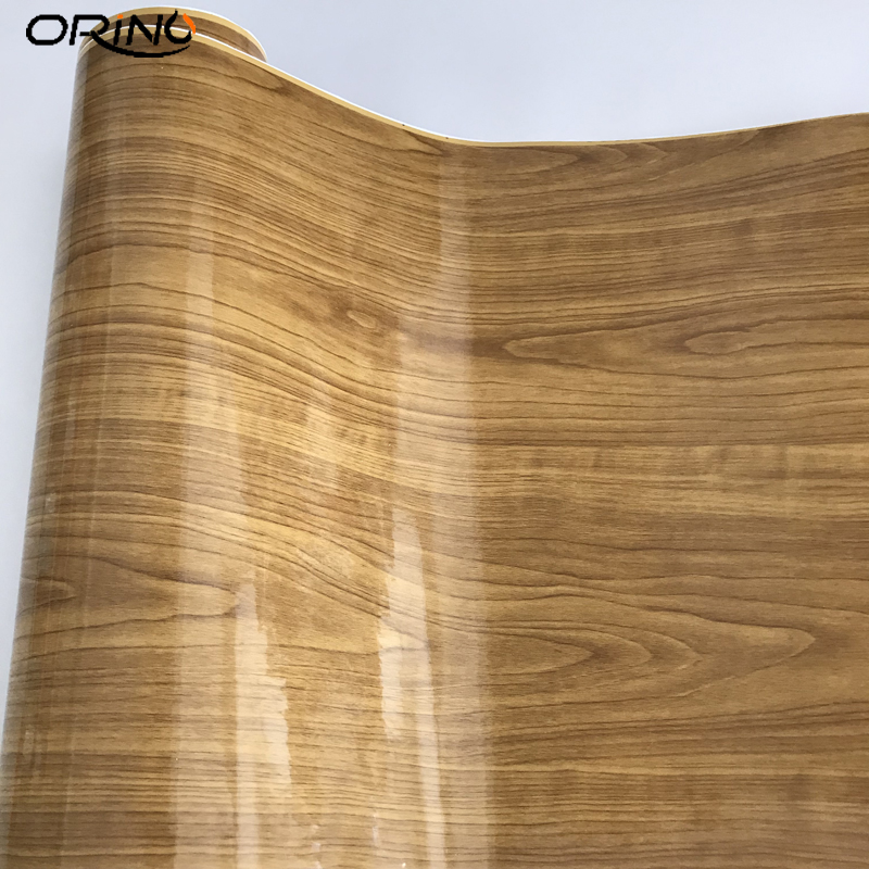 High Gloss Wood Grain Faux Finish Textured Vinyl Wrap Roll Sheet Film ...