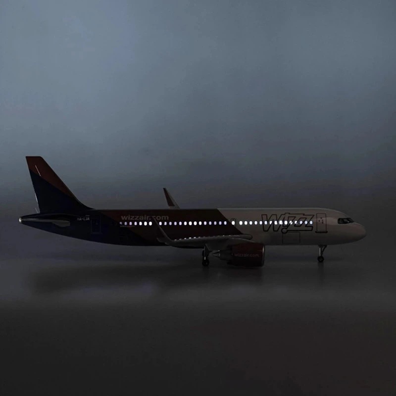 1:80 Scale Wizz Air Airbus A320 Neo Resin Model Plane With Led And ...