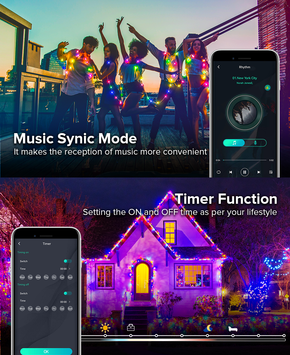 Dc5v Smart Fairy String Lights - Ws2812b Rgb Ic Usb Bluetooth Mesh App ...