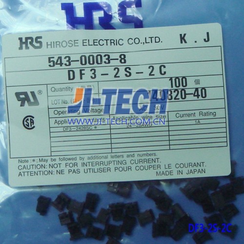 Hirose Connector 2.0mm Pitch 2 Pin Df3 Series Connector Df3-2s-2c Housing Wire To Board Board To ...