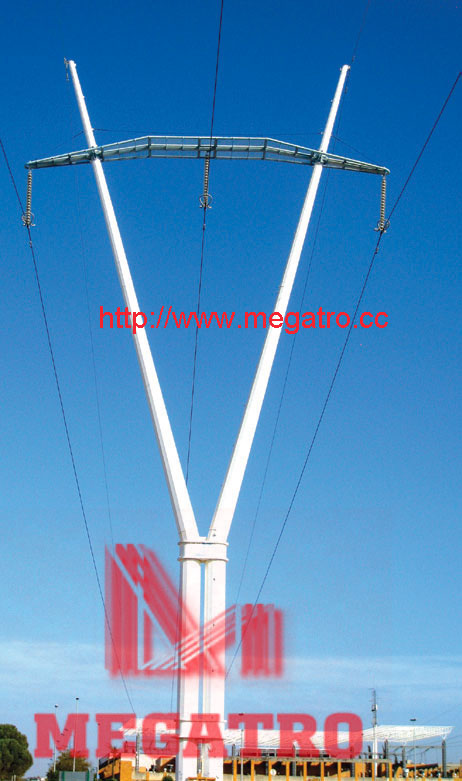 330kv Y Type Single Circuit Transmission Pole, High Quality 330kv Y Type Single Circuit ...