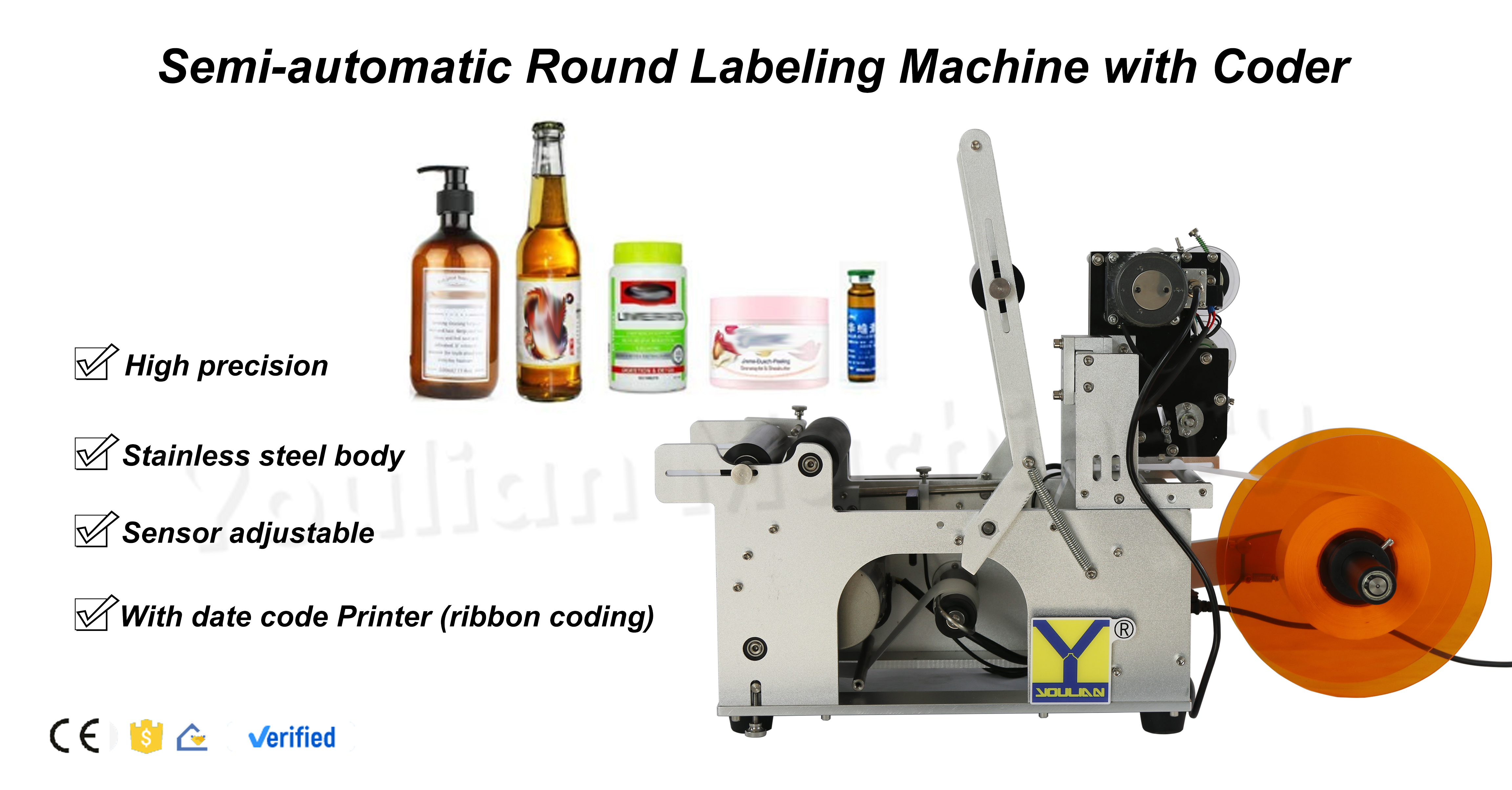 Mt-50 Desktop Manual Bottle Labeler: A Semi-automatic Mini Labeller ...