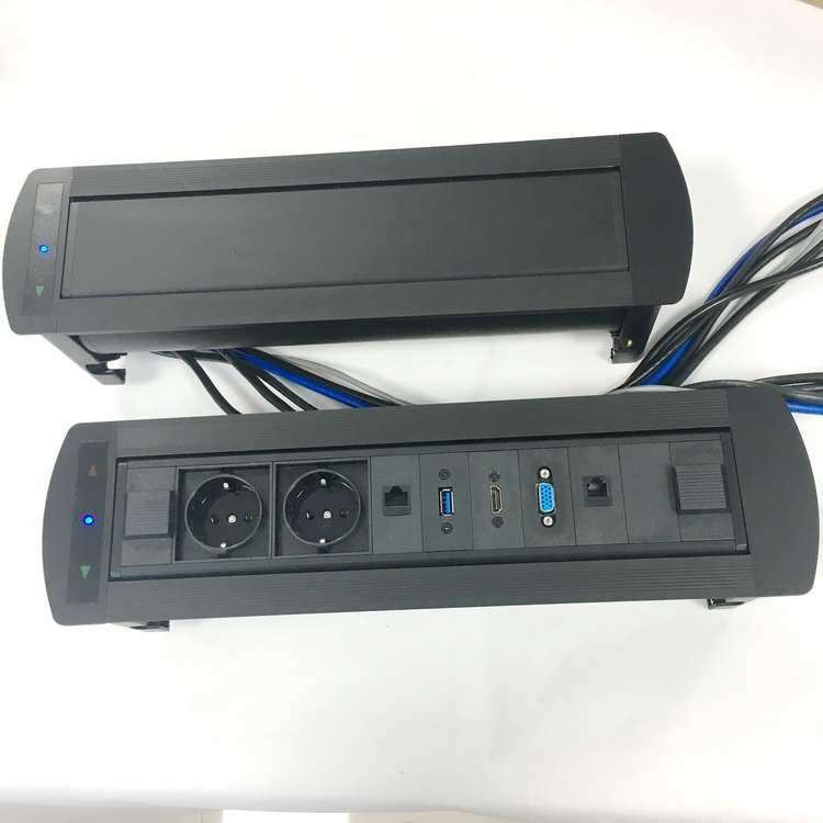 Aluminum Alloy Smart Eu Type Motorized Rotating Desk Socket, High ...