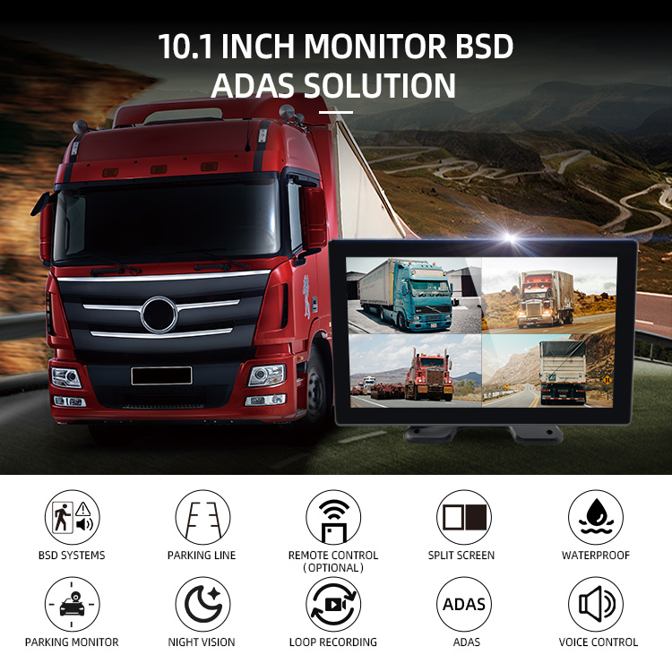 Ahd 4ch 6ch Truck Monitor With Bsd, Recording System, 1080p/720p Rear ...