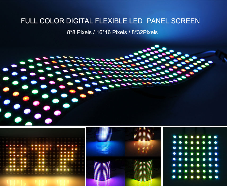 High Resolution Addressable Led Matrix Panels - Ws2812b 8x8 Digital ...