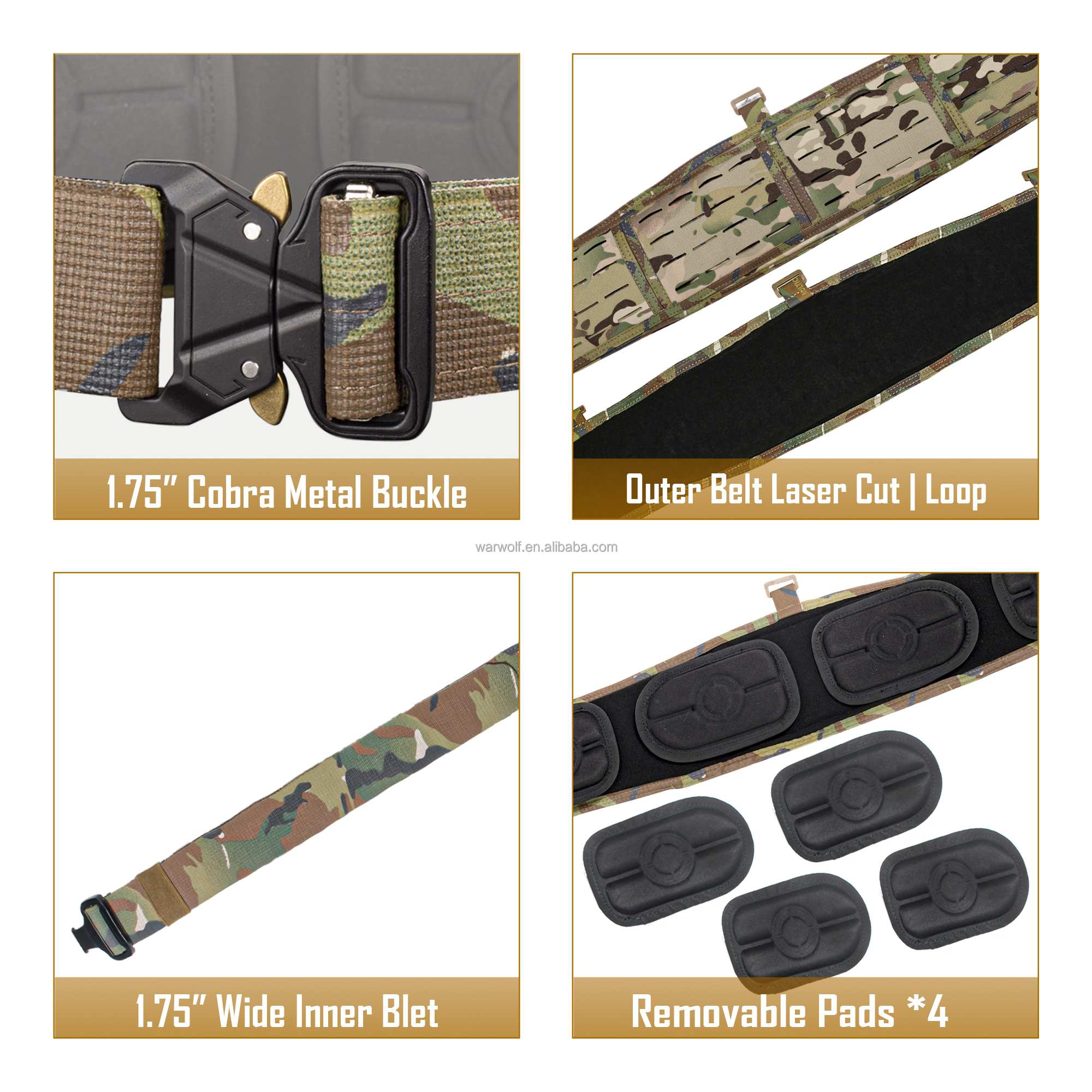 Combat Belts Tactical Belt Laser Cut Waist Belt, High Quality Combat ...