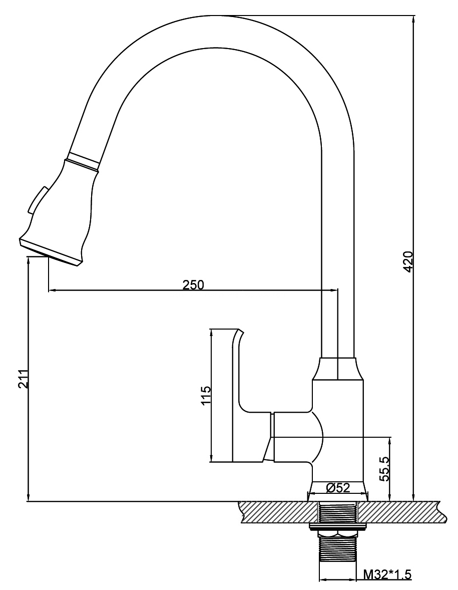 Plumbing Fixtures Matte Black Pull Out Spray Faucet, High Quality ...