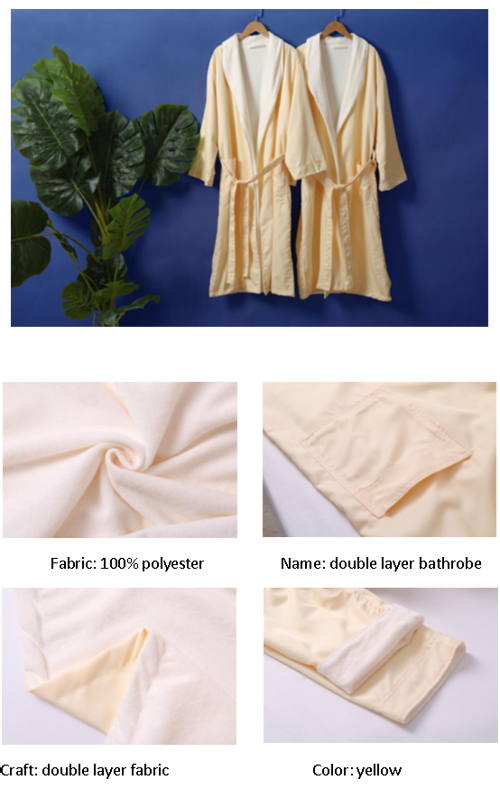 Customized Luxury Double Layer Soft Microfiber Bathrobe, High Quality ...