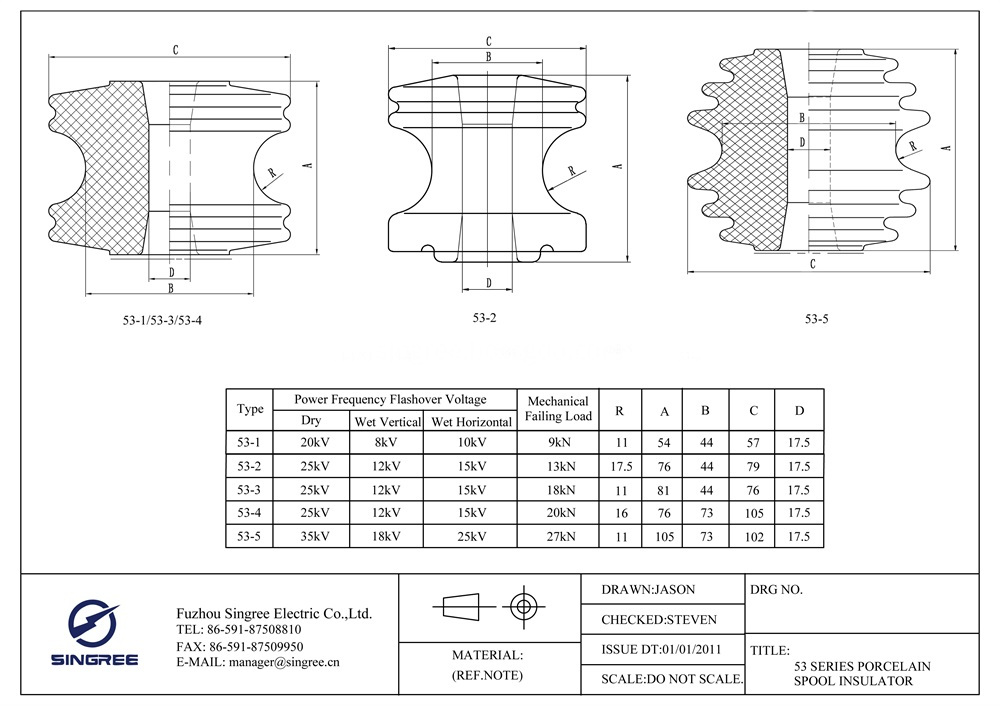53 Series Porcelain Shackle Insulator Spool Insulator คุณภาพสูง 53 ...