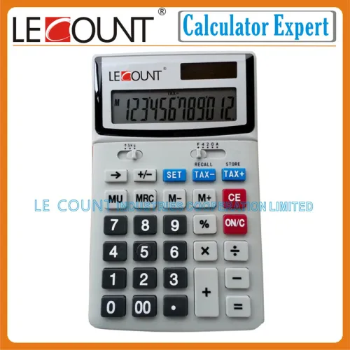 12 Digits Dual Power Desktop Calculator With Adjustable Lcd Screen With ...