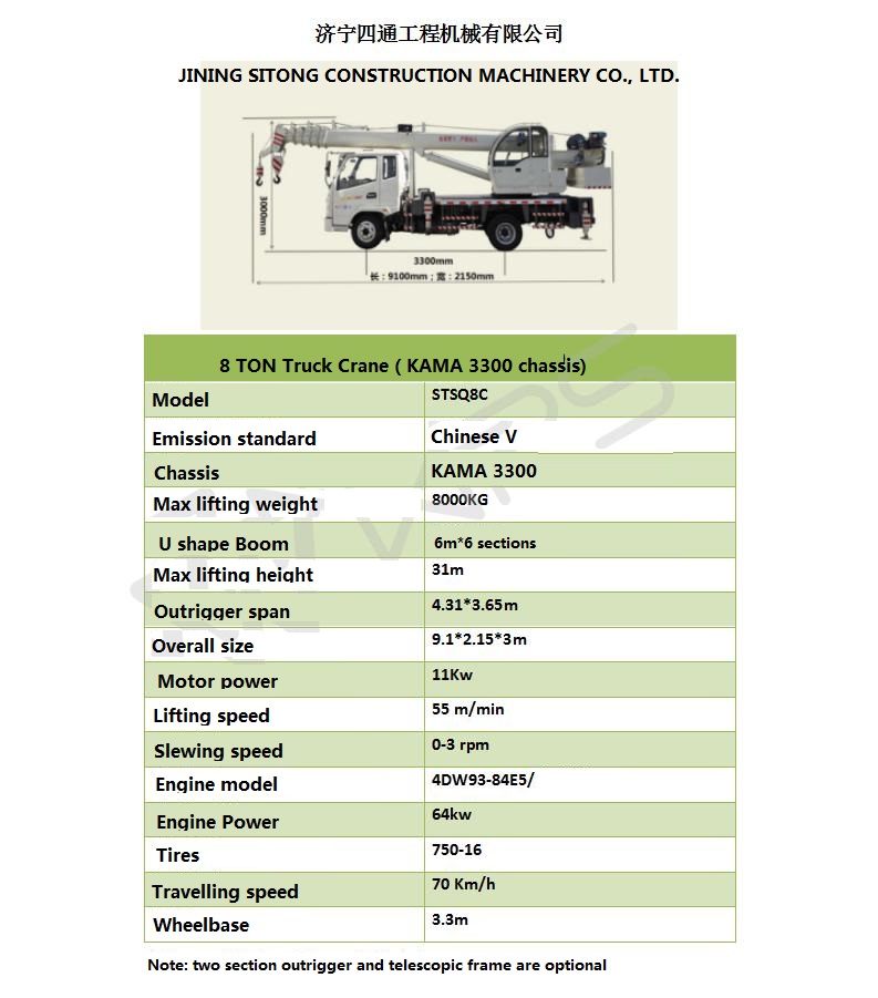 8 Ton Truck Mounted Crane, High Quality 8 Ton Truck Mounted Crane on ...