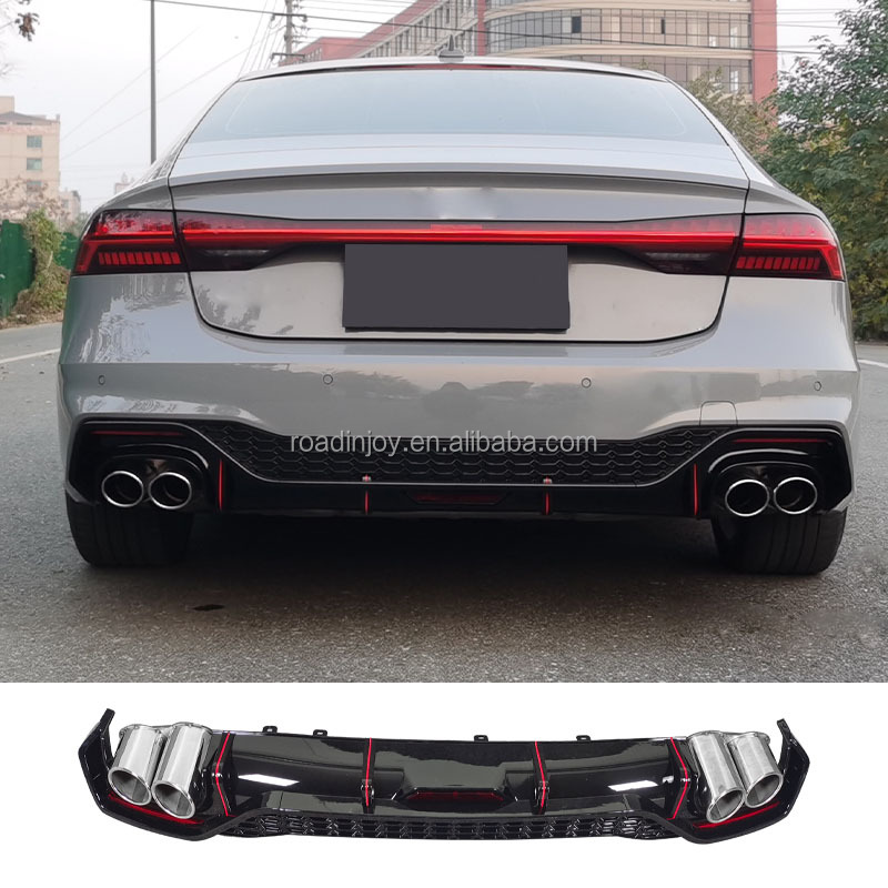 Rs7 Style Body Kit Rear Diffuser For Audi A7 2019-2022 - Gross Black ...