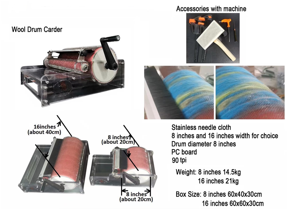 Hand Crank Drum Carding Equipment For Wool Processing, High Quality ...