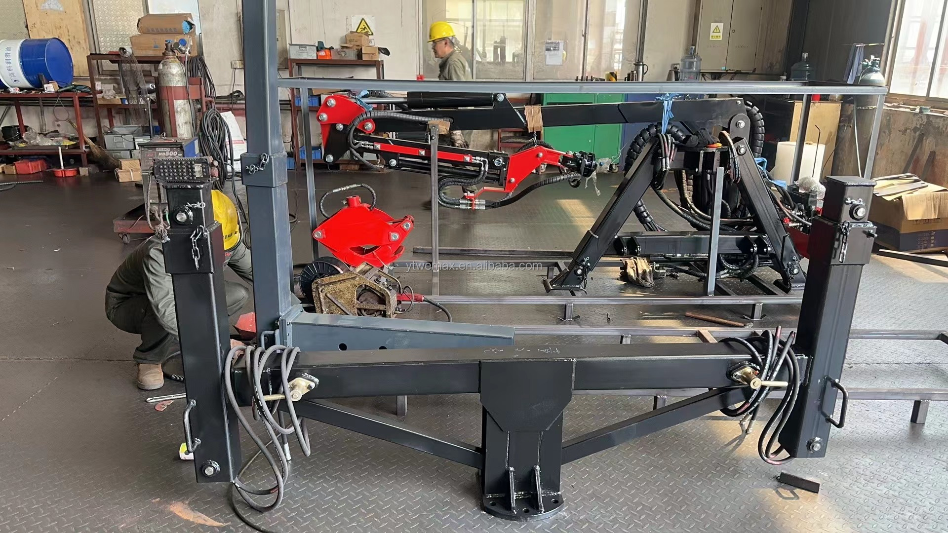 Grapple Crane 3 Point Link Hydraulic Timber Wood Lifting Arm Folding ...