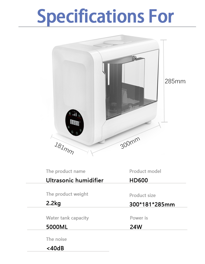 5l Water Tank Humidifier: Remove Harmful Odors And Release Fresh Air ...