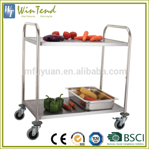Stainless Steel 2-tier Round Tube Hand Trolley, High Quality Stainless ...