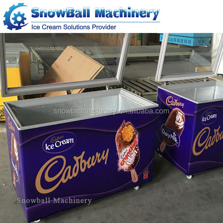 Supermarket Display Showcase Chest Freezer 20l-600l Glass Door Ice ...