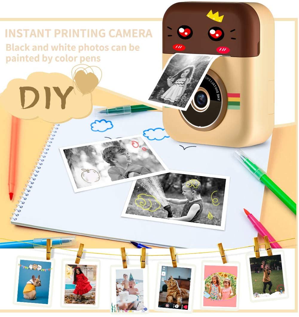 Kids Mini Camera Printer: 1500mah Rechargeable Digital Camera & Video ...