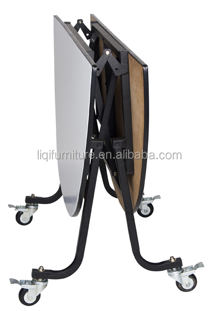 Movable Round Banquet Table With Wheels Qz6091s, High Quality Movable ...