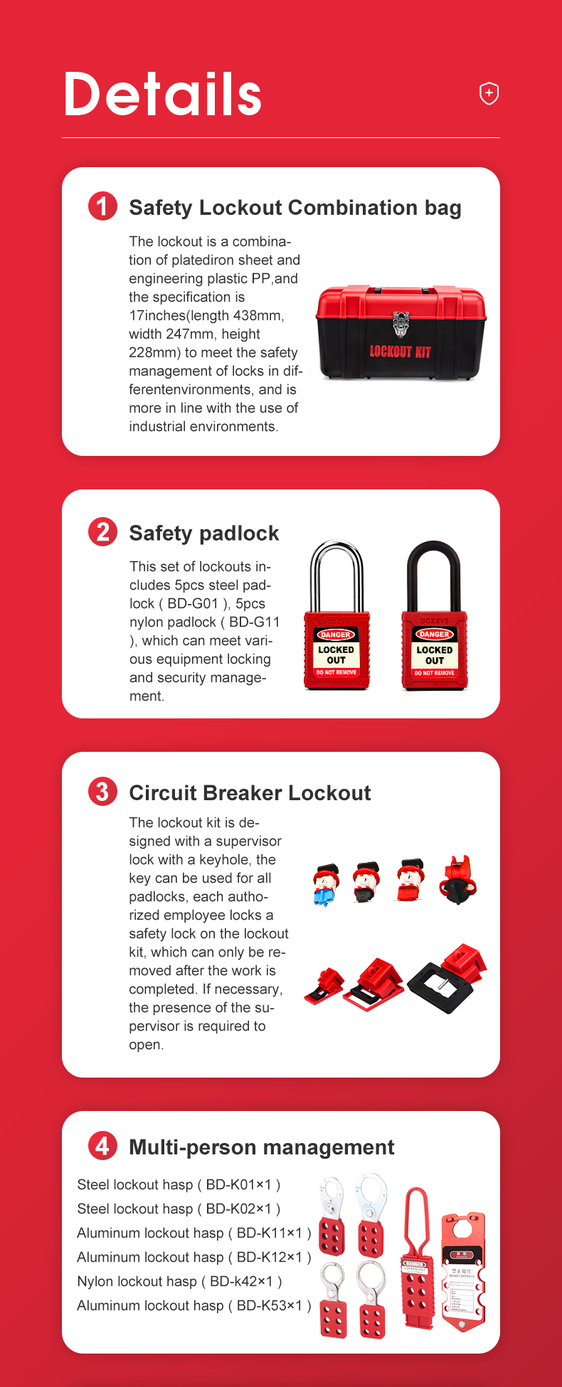 Personal Loto Lockout Tagout Kit With Switch Push Button Estops And ...
