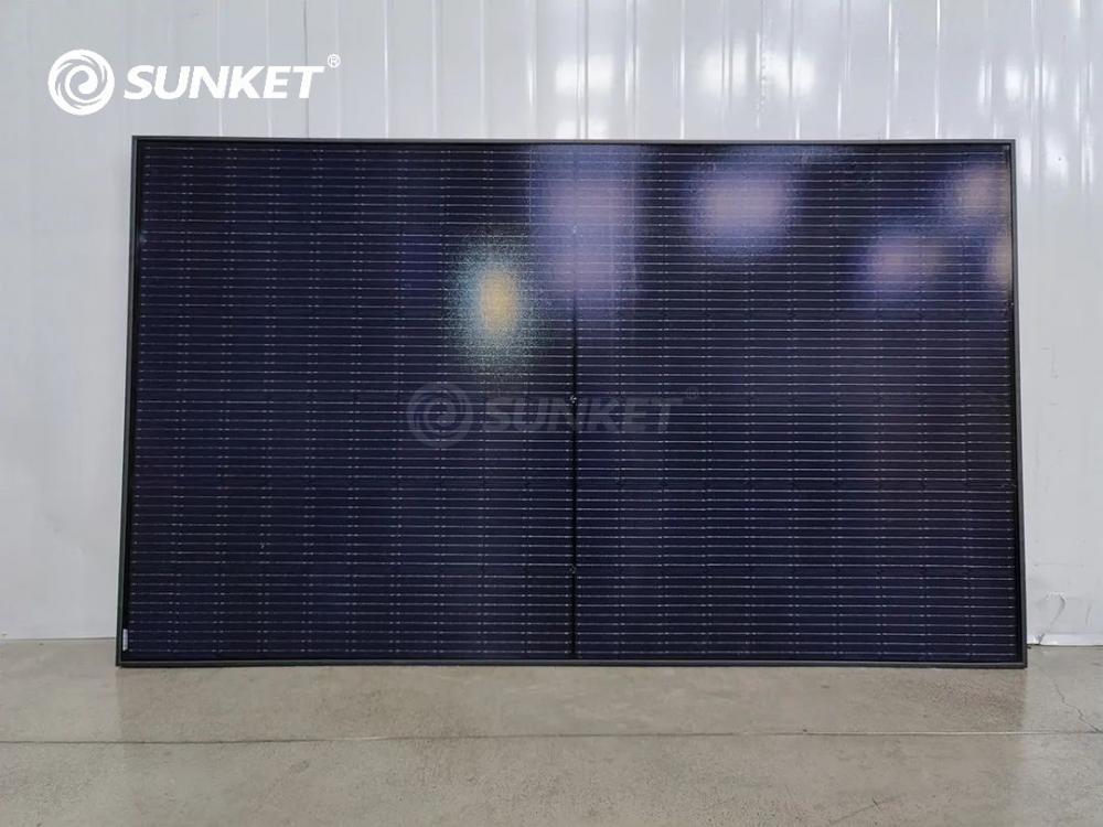 Sunket Dual-glass Bifacial All-black HJT Module Successfully Rolled Off the Production Line, the ...