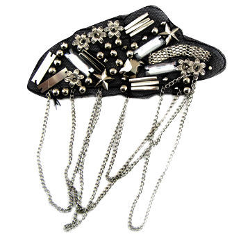 Beaded Shoulder Emblem With Assorted Plastic Beads, Crystal And Metal ...