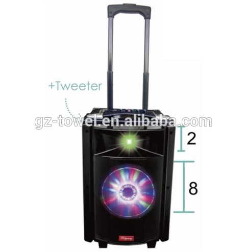 8" Portable Trolley Bluetooth Speaker Fm/tft/usb/audio/mic Input ...
