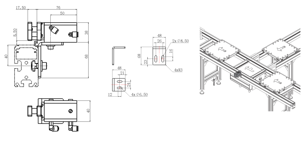 Sg/v2 Double Acting Pallet Damper And Pallet Buffer For Pallet Conveyor ...