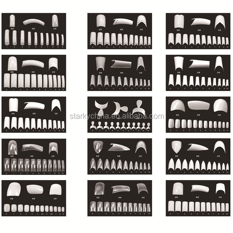 Water Drop Almond Pointed Acrylic Artificial Fingernails With Trendy ...