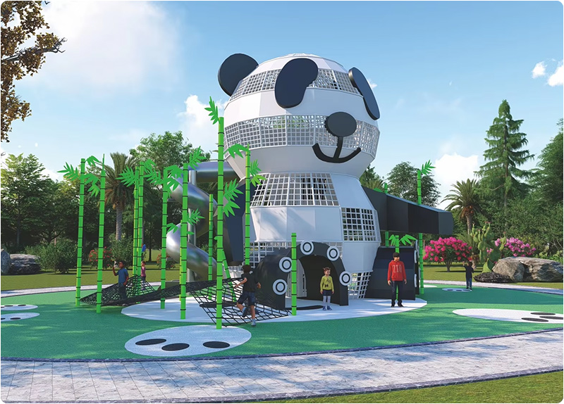 Panda Theme Park: Large Outdoor Slide Swing And Climbing Equipment ...