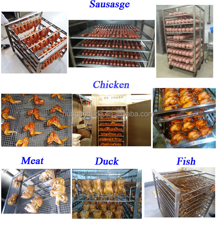 Customized Food Trolley For Sausage, Meat, And Salmon Drying/smoking ...