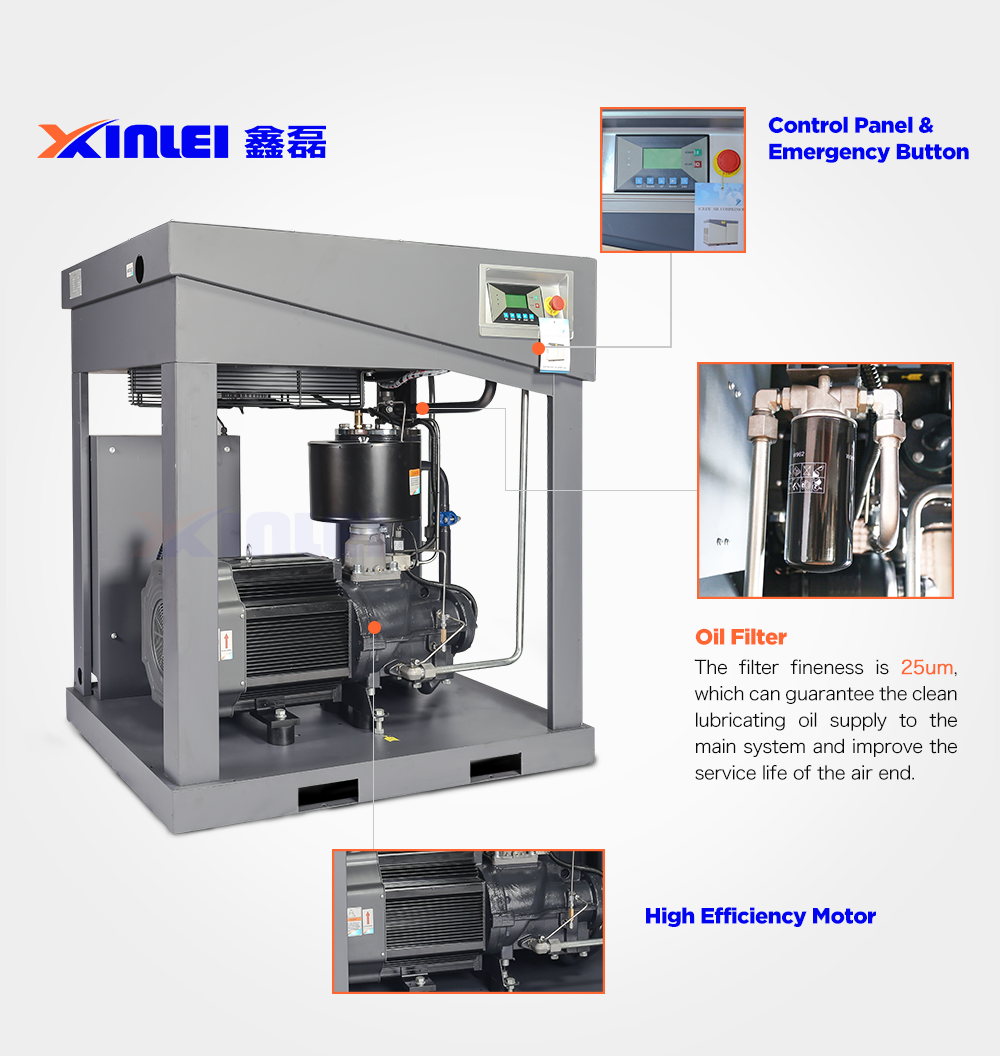 7.5kw Professional Screw Air Compressor With Dryer - Xlam10a 10hp, High ...