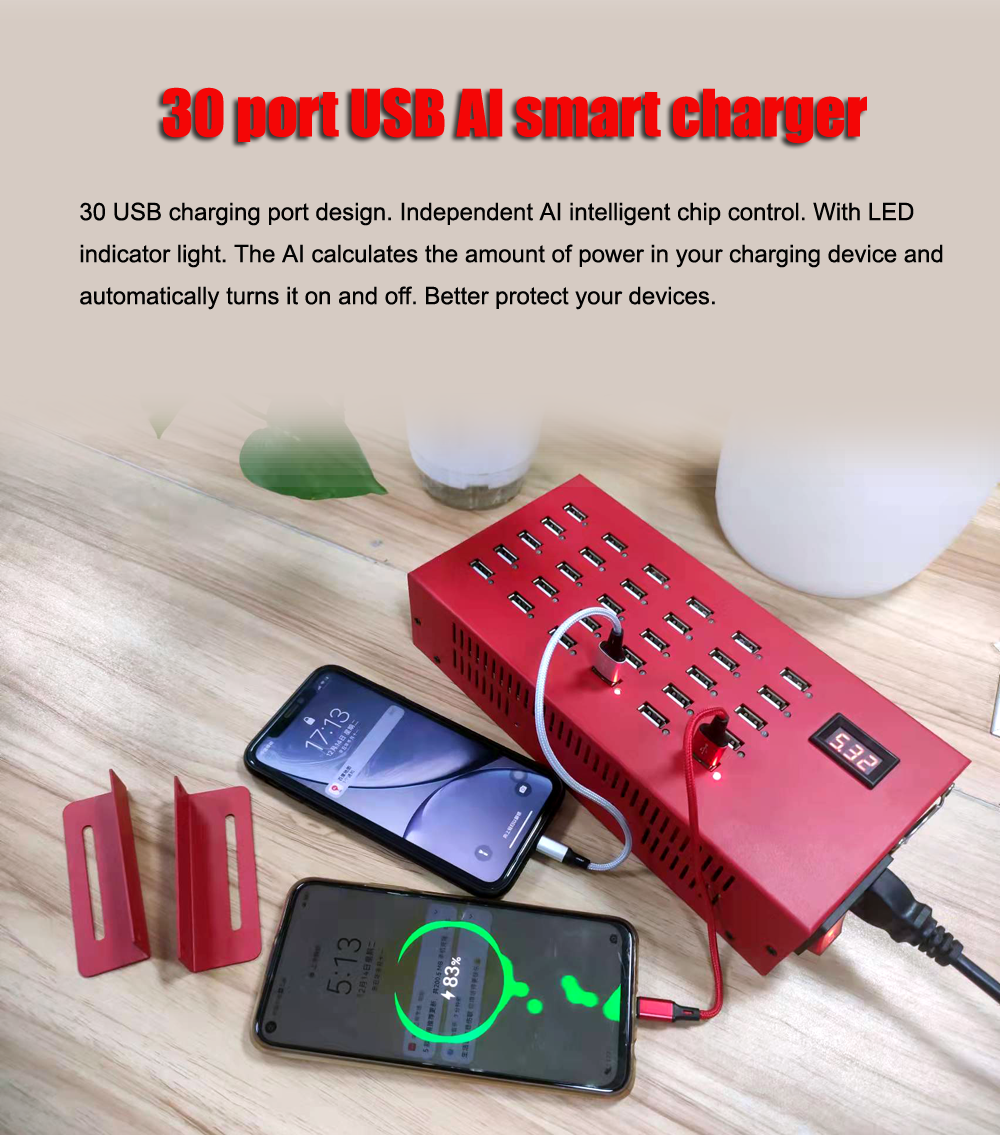 30 포트 Usb Red Ai 스마트 충전기, Bossgoo.com의 고품질 30 포트 Usb Red Ai 스마트 충전기
