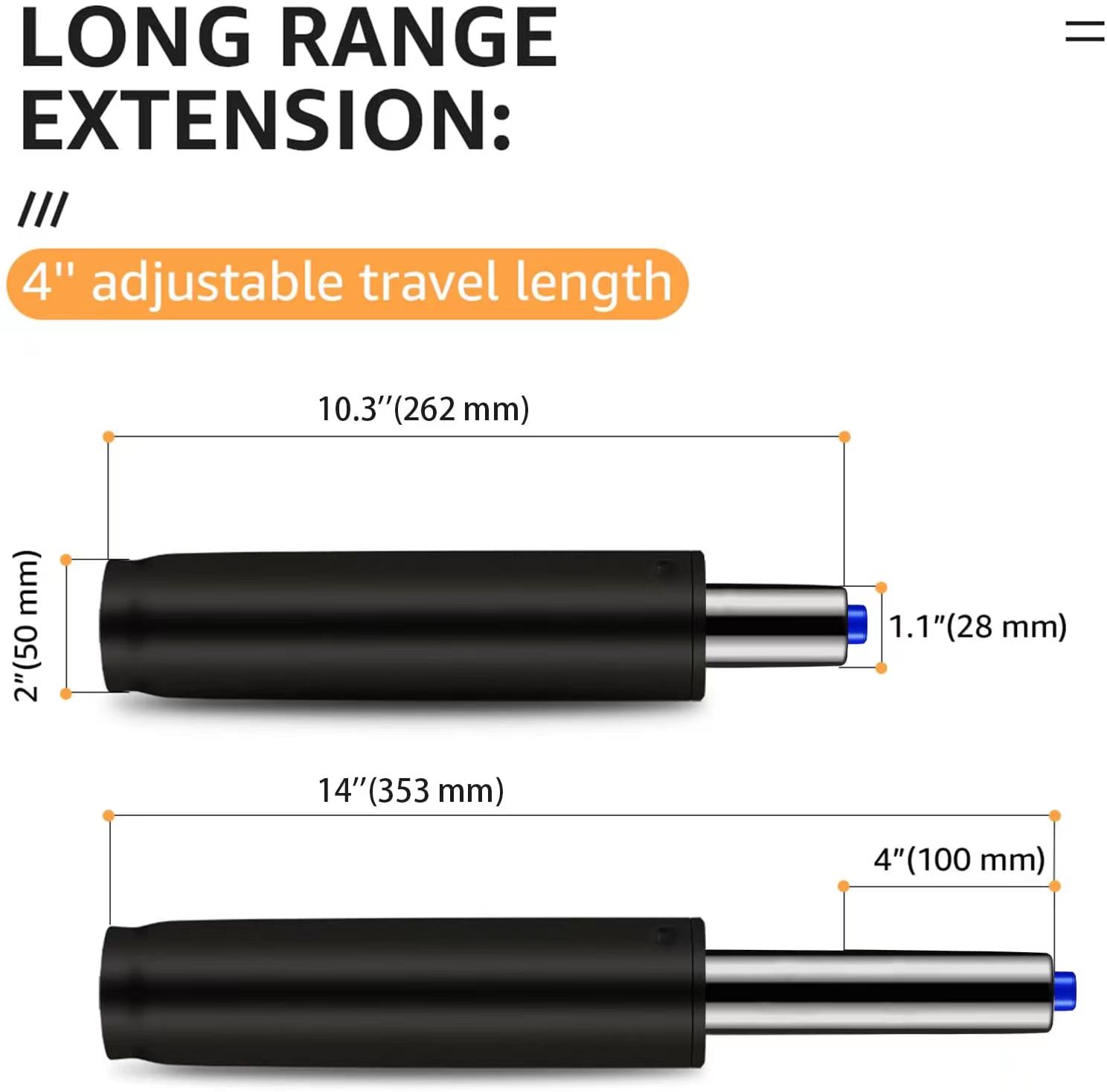 High Quality Easy-lift Gas Spring Cylinder For Office Furniture - Iron ...