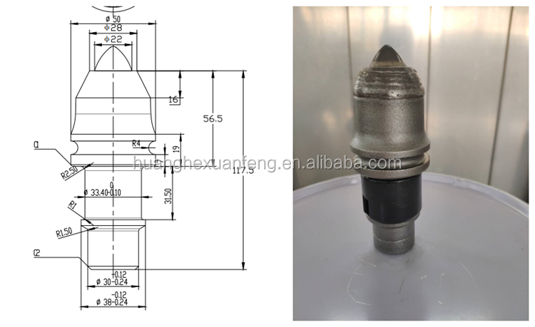 Bullet Teeth B47k22h For Rotary Drilling Rig Auger Buckets Carbide ...
