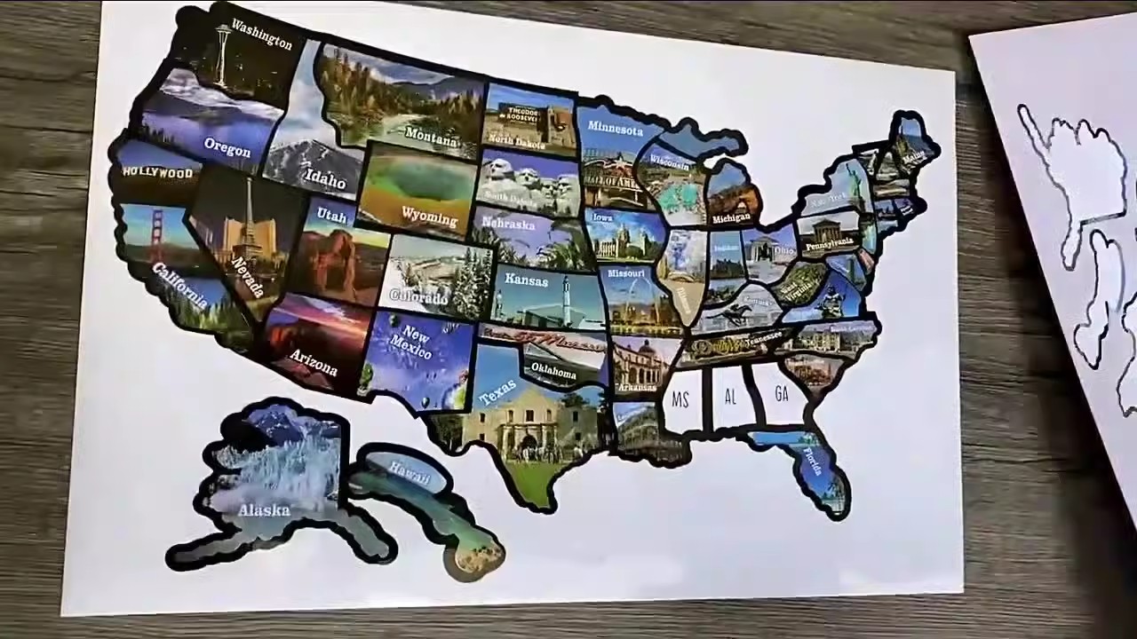 Rv Travel Map Decal Sticker For State Journeys - 11x17" Us Map For ...