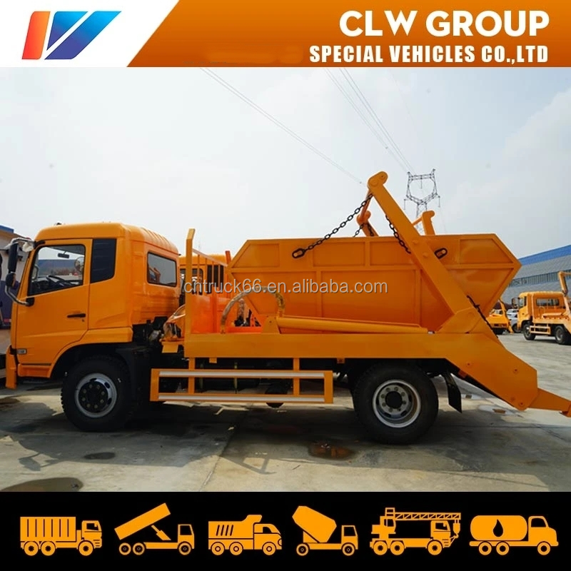 8cbm Dongfeng Garbage Truck 10 Tons Skip Loader Garbage Bin Waste ...