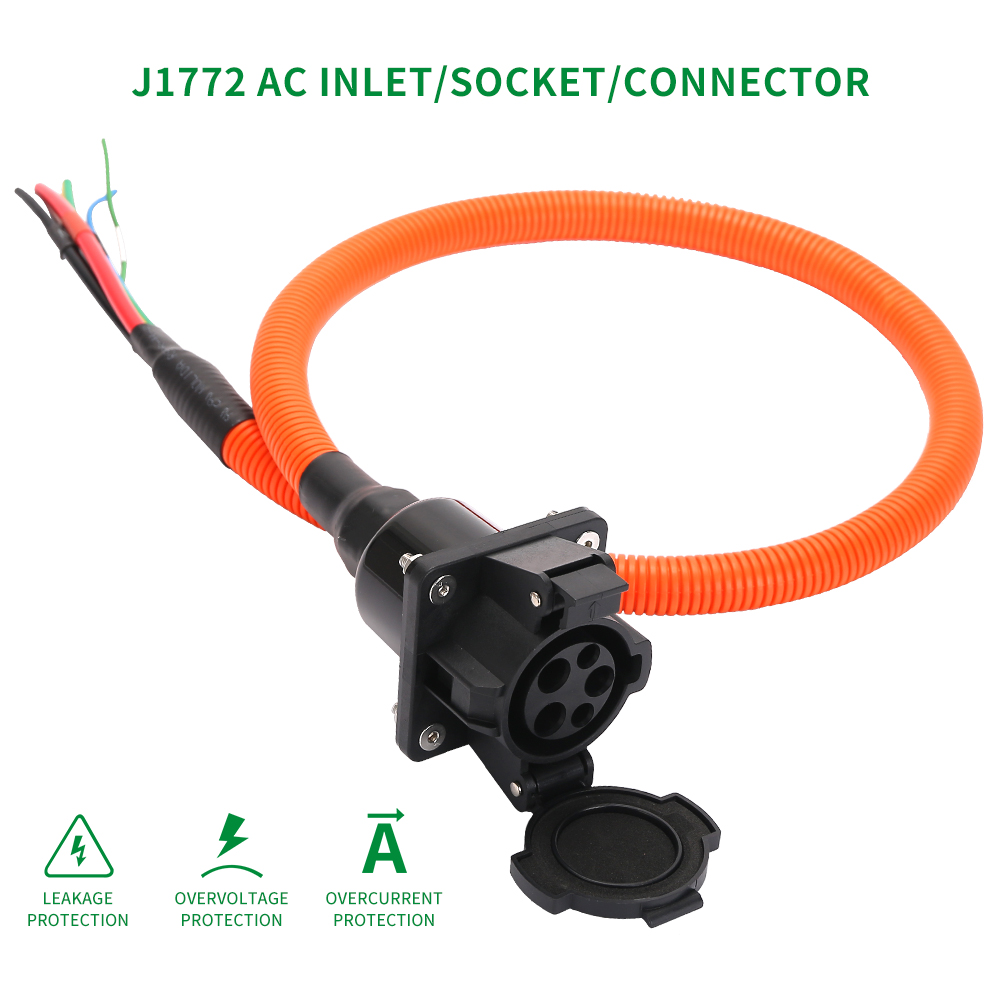 32a/50a Sae J1172 Ev Charger Inlet Socket With 1m Cable, High Quality ...