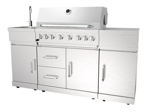 Six Burner Outdoor Kitchen Gas Barbecue, High Quality Six Burner ...