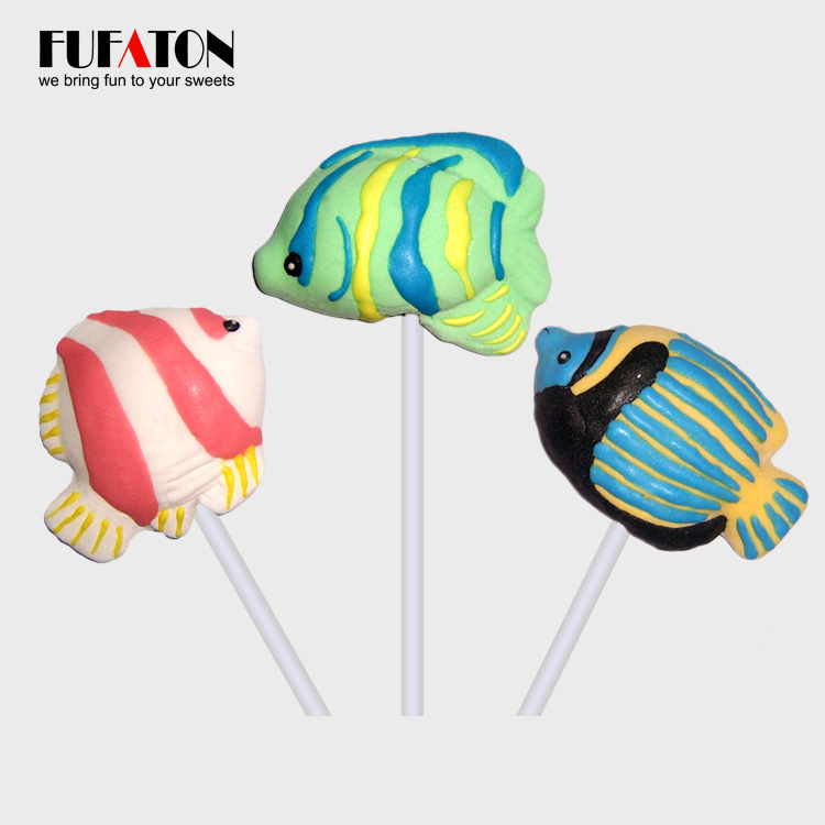 Lovely Hand Decorated Fish Shaped Marshmallow Lollipops Candy, High ...
