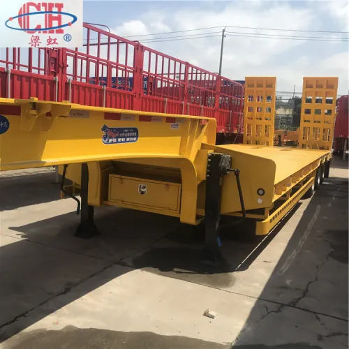 3 Axle 40ton Container Lowboy Trailer, High Quality 3 Axle 40ton ...