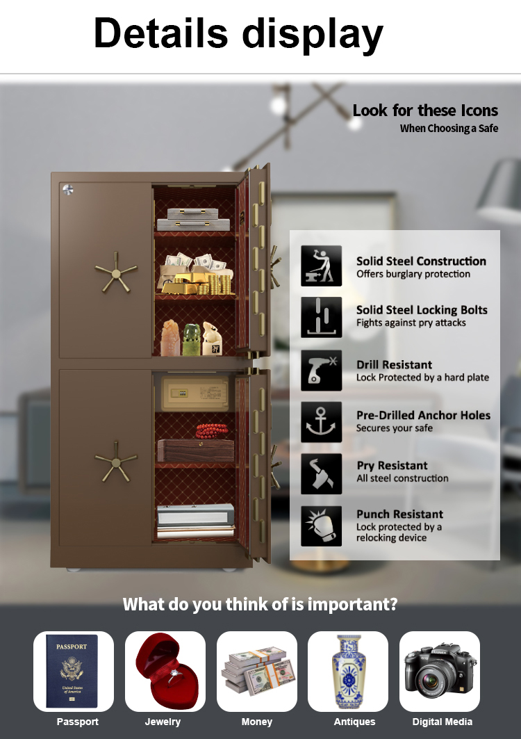 Csp Certificate Double Door Office Security Safe Box, High Quality Csp ...